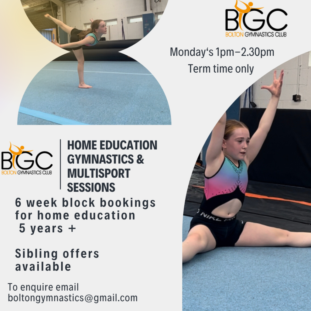 Home Education Gymnastics – April/May – Bolton Gymnastics Club